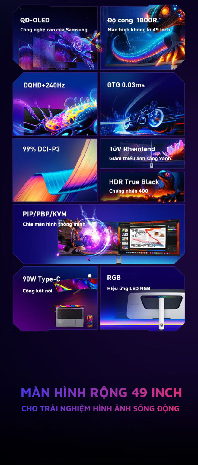 Màn hình cong 49'' HKC GS49UK OLED|240Hz - HKC Việt Nam